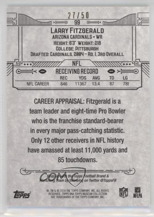 2014 Topps Museum Collection Ruby /50 Larry Fitzgerald #99 | eBay