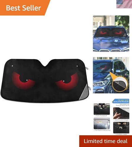 Scary Evil Red Eyes Car Windshield Sun Shade Foldable UV Ray Sun Visor ...