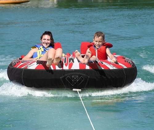Towable Inflatable Tube Raft 2 Person Lake Water Raft Tow Behind Sports ...