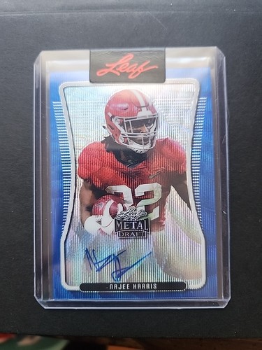 2020 Leaf Metal Draft Najee Harris Blue Wave Rookie Auto /20 Steelers ...