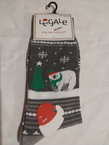 Legale Men's Novelty Christmas Socks Polar Bear Christmas Tree Shoe ...