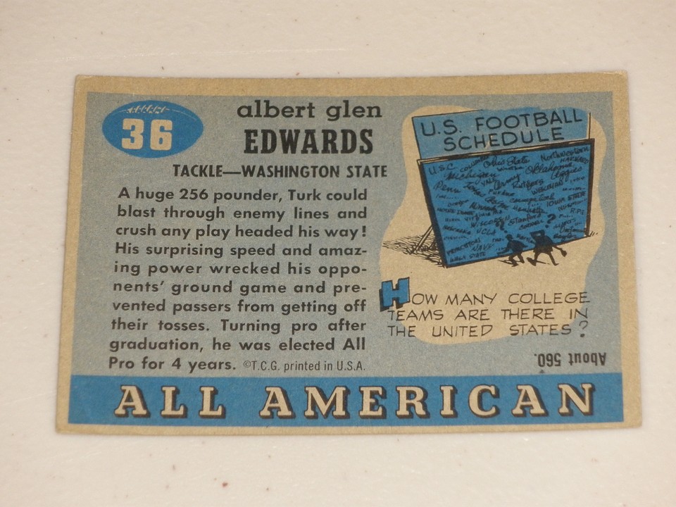 1955 Topps All American #36 Turk Edwards SP Short Print | eBay