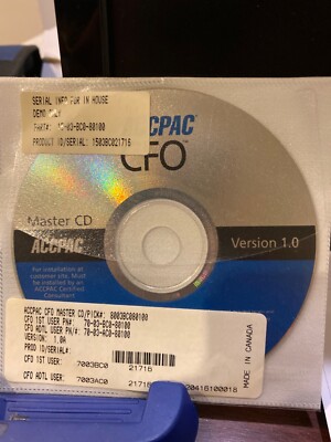 Brand New ACCPAC CFO v1.0 Master CD. Never Used. | eBay