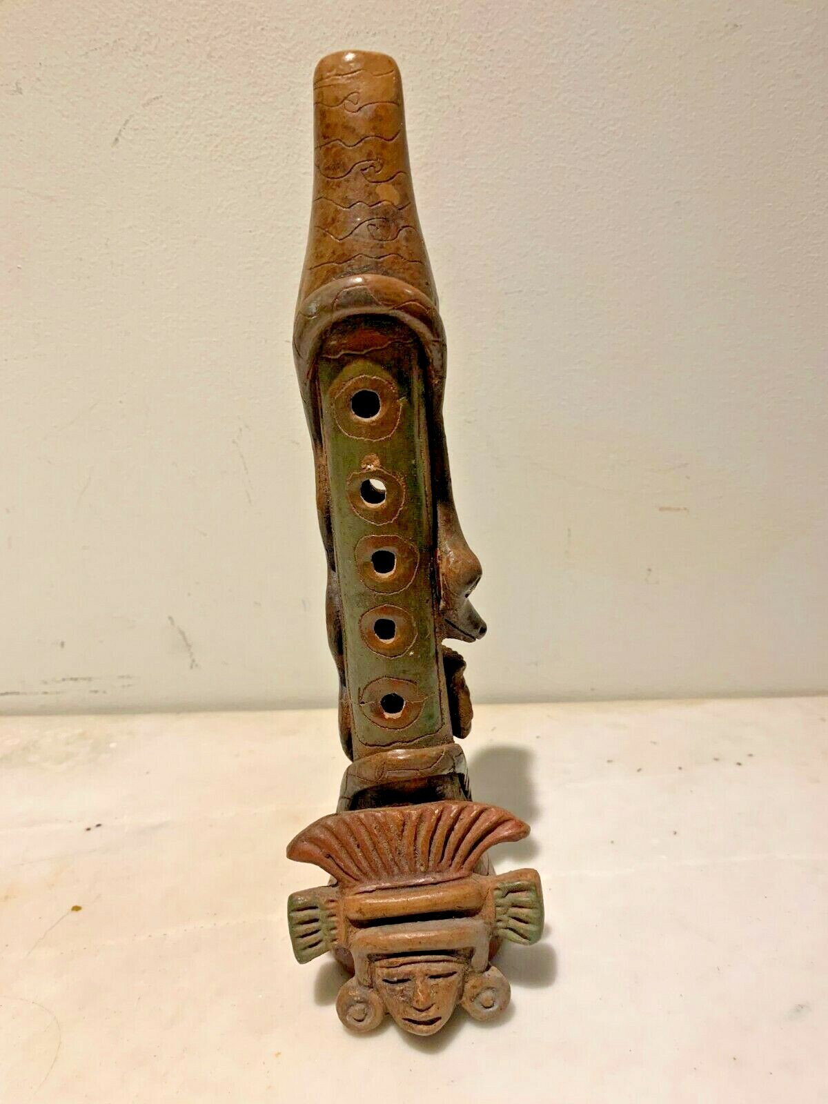 Vintage Clay Folk Art Flute!!! VINTAGE AZTEC MAYAN CLAY FLUTE UNIQUE ...