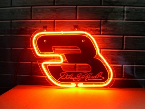 Nascar #3 Logo Acrylic Neon Sign 14"x10" Light Lamp Beer Bar Artwork ...