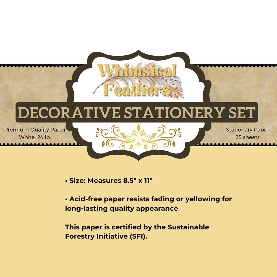 NEW - Decorative Stationery Designs (25 Sheets) 8.5 x 11 Premium Paper ...