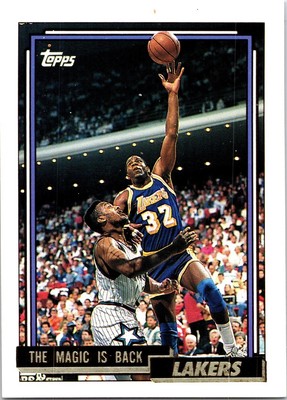1992 Topps Magic Johnson #54 “The Magic Is Back” Gold Los Angeles ...