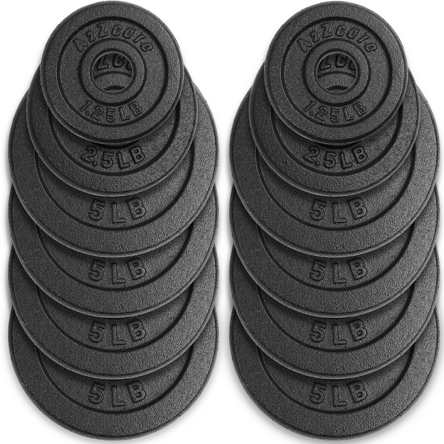 Cast Iron Dumbbell Sets A2ZCARE Standard Cast Iron Weight Plate Set 1 ...