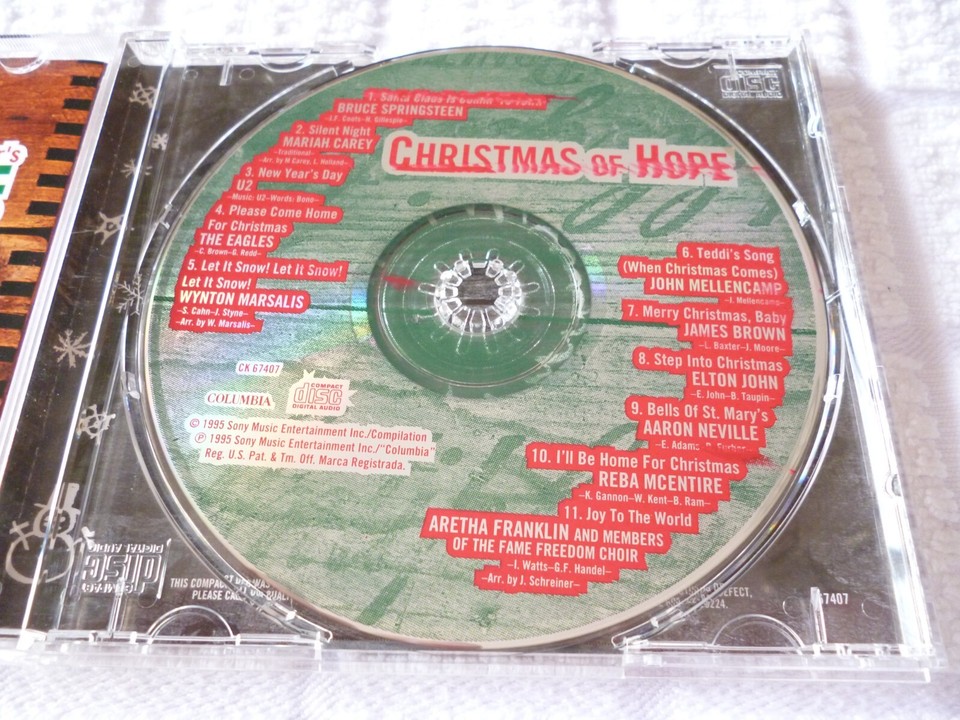 VARIOUS ARTISTS Christmas of Hope PROMO CD Bruce U2 Mariah EAGLES Elton ...