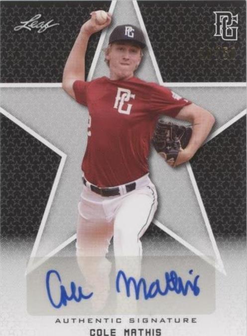 2020 Leaf Perfect Game National Showcase - Cole Mathis #BA-CM5 /50 (AU ...