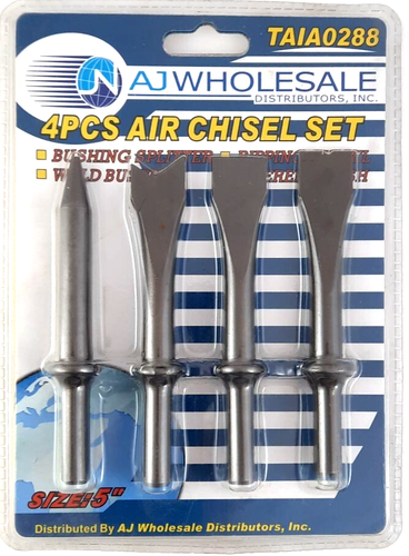 4 Piece Air Chisel Bit Set -Tapered Punch, Weld Buster, Ripping Chisel ...