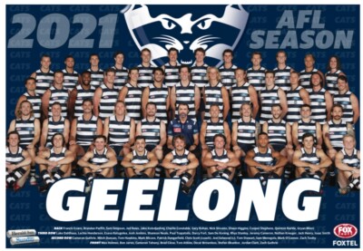 Geelong Cats team POSTER,LAMINATED, AFL FOOTBALL, RICHMOND TIGERS,SWANS ...