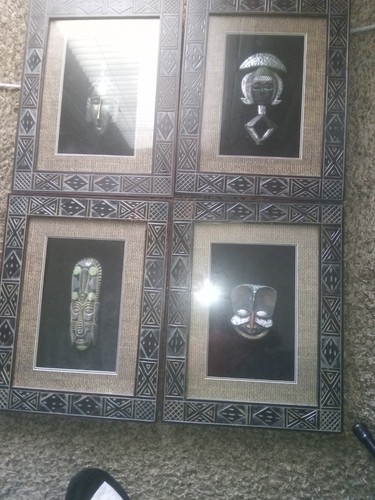 TRIBAL MASK SHADOW BOX AFRICAN TIKÉ ART | eBay