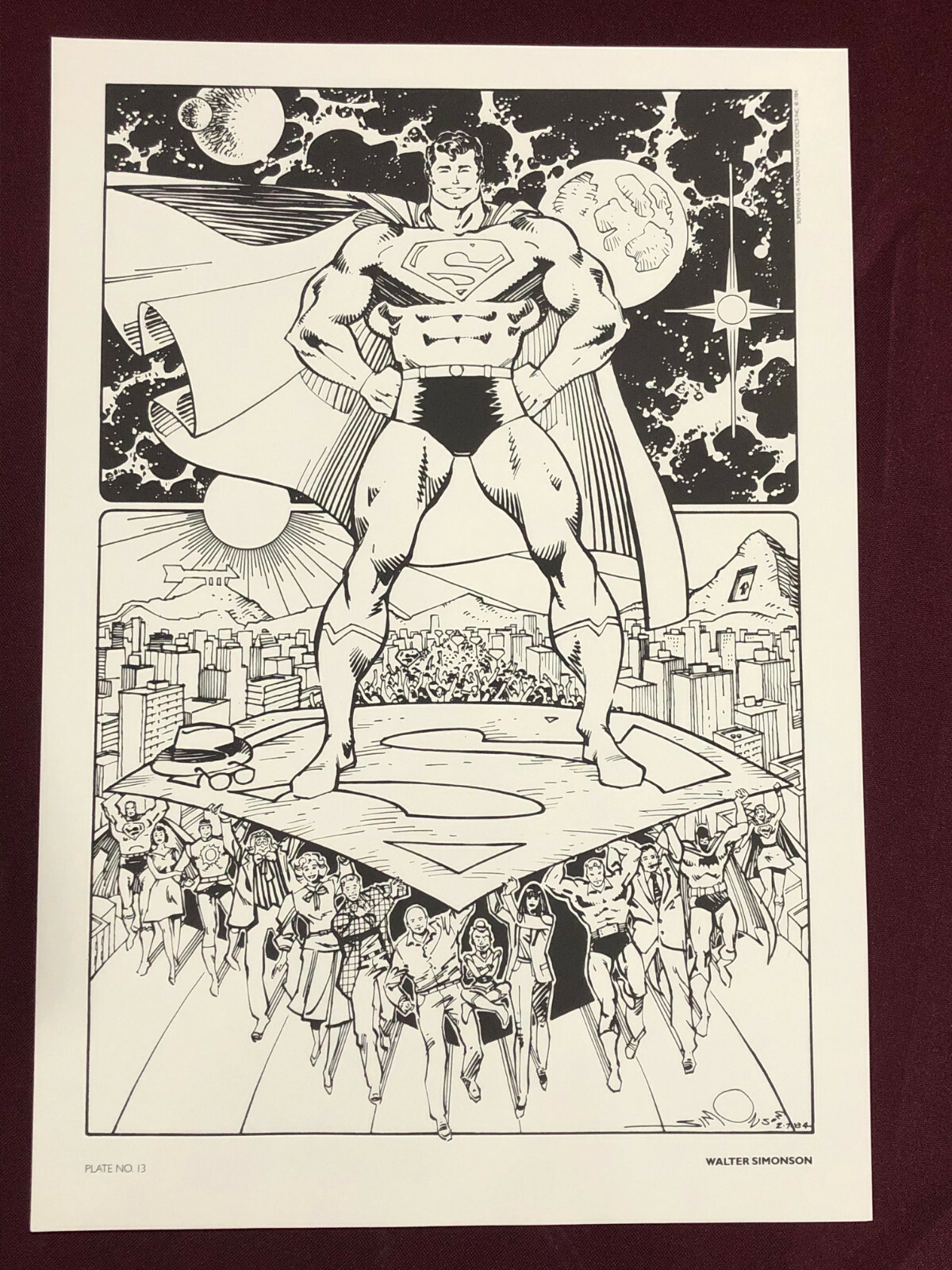 SUPERMAN WALTER SIMONSON POSTER 10X15" NMSHPPDFLAT 1984 VINTAGE PRINT ...