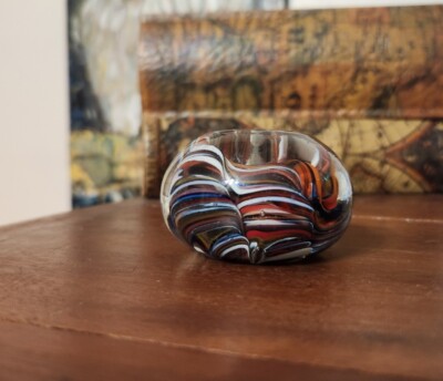 Vintage Glass Paperweight with Interesting Swirl Design and Unique Hole ...
