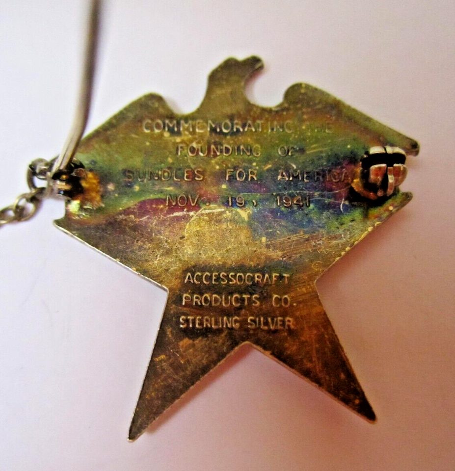 WWII BUNDLES FOR AMERICA Founding Member Badge Pin Sterling Silver ...