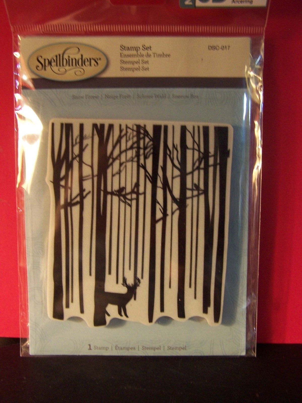 SPELLBINDERS 3D SHADING STAMP - SNOW FOREST W DEER - CLING RUBBER STAMP ...