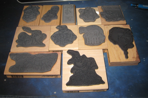 RETIRED Stampendous FLUFFLES THE CAT RUBBER STAMP LOT OF 11 - good used ...