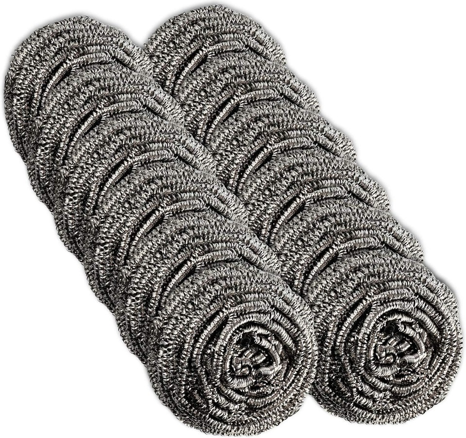 Flexible Design 12 Pack Scourers – Stainless Steel Scrub Pads for ...
