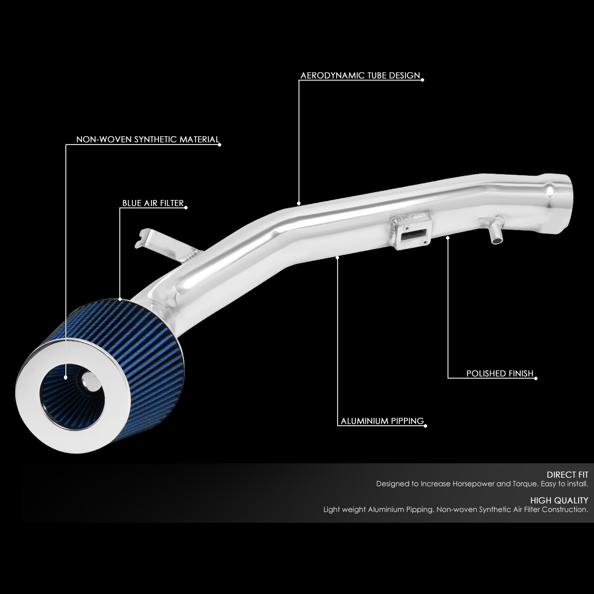 FOR 2007-2008 NISSAN MAXIMA 3.5L 1PC ALUMINUM COLD AIR INTAKE KIT W ...