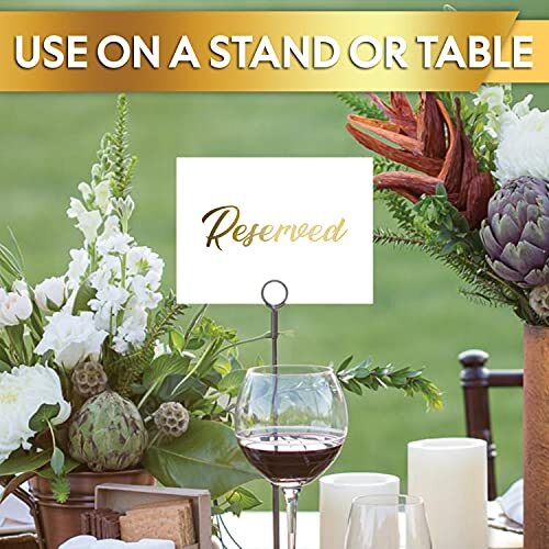 10 Pack Gold Reserved Table Signs For Wedding Party Restaurant Double ...