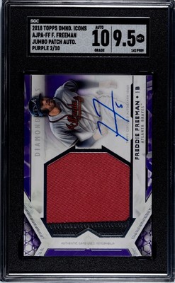 2018 topps diamond icons AJPA-FF jumbo Patch Auto Purple /10 Freddie ...