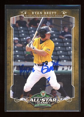2012 Bowling Green Hot Rods RYAN BRETT Signed Card autograph auto RAYS ...