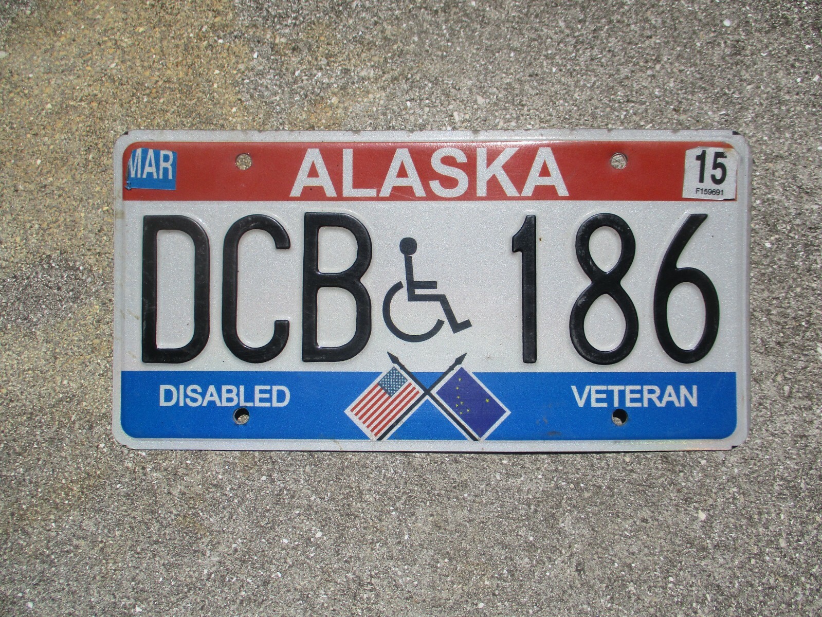 Alaska 2015 Disabled Veteran license plate # DCB 186 | eBay