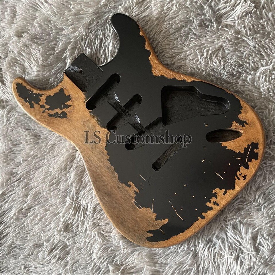 DIY Heavy Relic Black ST Electric Guitar Body for Strat Replace ...