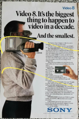 Large 1985 magazine advert for Sony Video 8 camera recorder, CCD-V8 | eBay