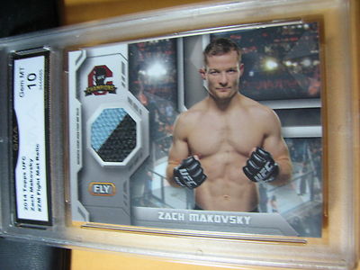 ZACH MAKOVSKY 2014 TOPPS UFC EVENT USED FIGHT MAT RELIC # FMR-ZM GRADED ...