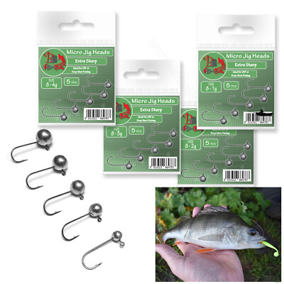 5 or 10 pcs Micro Jig Head size 8 LRF Perch Fishing Soft Lure Drop Shot ...