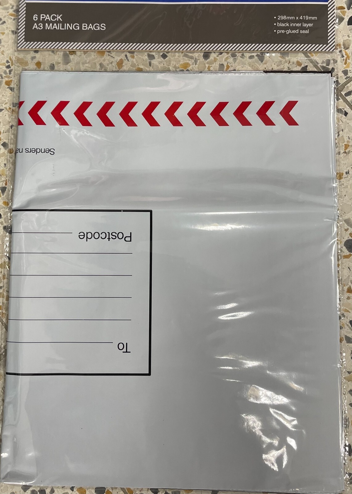 A3 Grey Mailing Postal Plastic Bag Self Seal (8pks). Size 298mm by ...