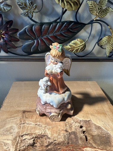 Vintage Japan Lefton Music Box Silent Night Angel Lamps Christmas 722 ...