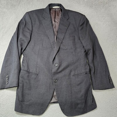 Samuelsohn Sport Coat Suit Jacket Men's 40R Grey Wool Two Button Double ...