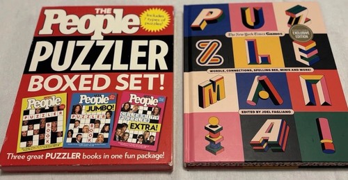 People Puzzler Boxed Set + NY Times Puzzle Mania Book Crossword Games ...