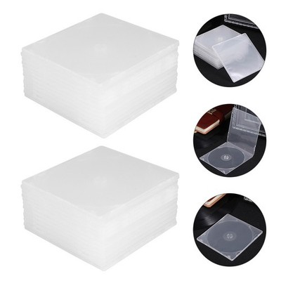20 Pcs Plastic Transparent Slim CD DVD Storage Organizer Case Boxes ...