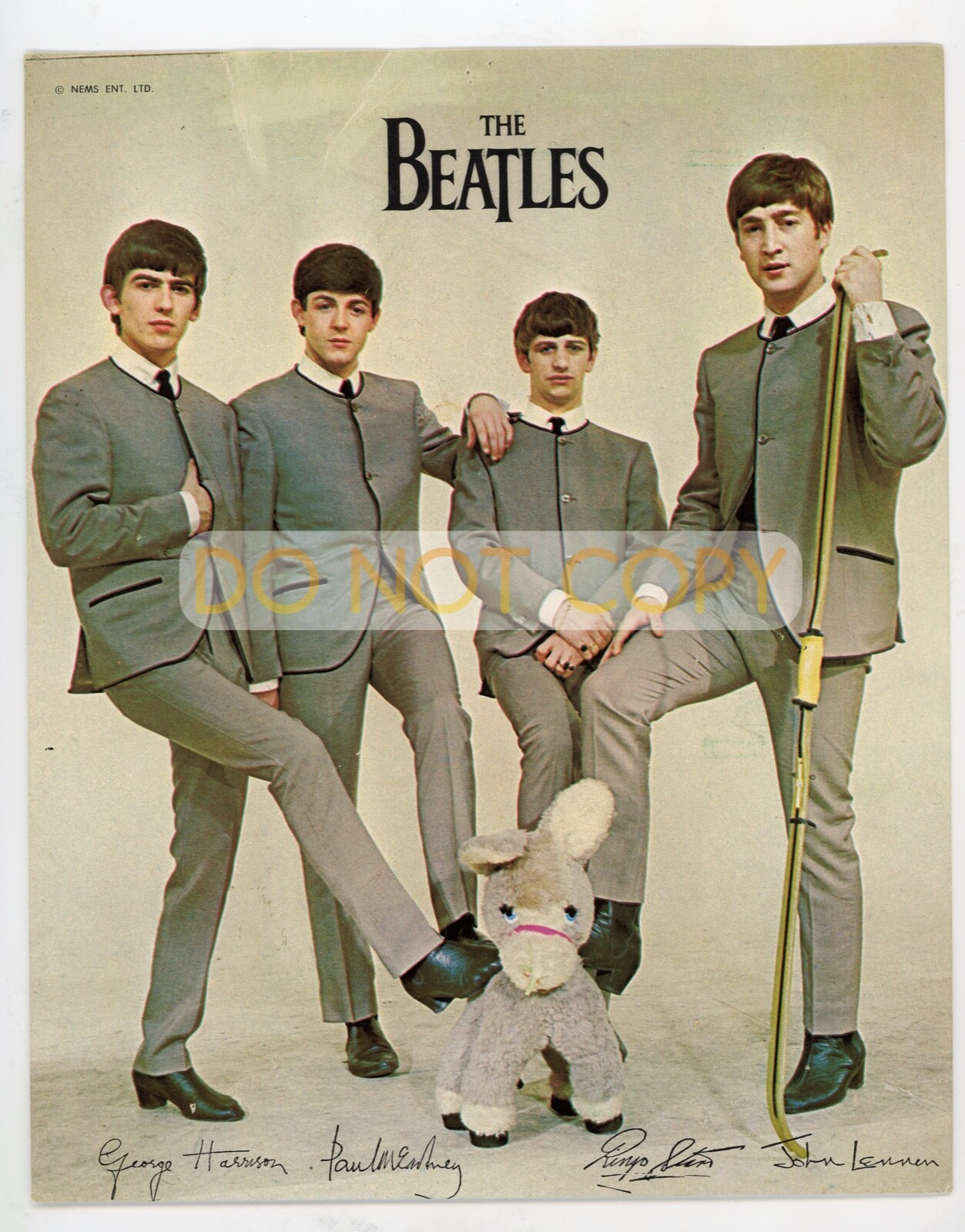 Early BEATLES Promotional Item - VTG Original NEMS ENT LTD. Heavy Stock ...