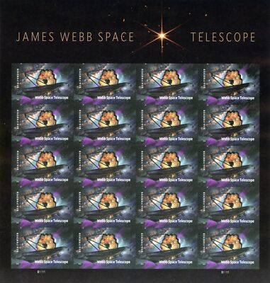US 2022 MNH # 5720a IMPERF NDC WEBB SPACE TELESCOPE PANE OF 20 FOREVER ...
