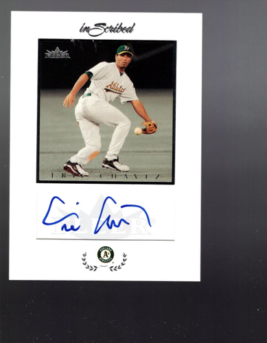 A7010- 2004 Fleer InScribed Autographes Argenté # Ec Eric Chavez Auto ...