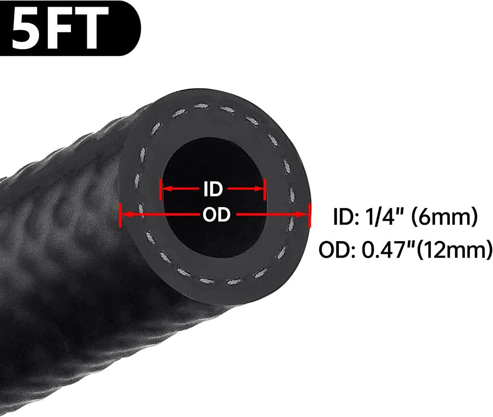 Fuel Line Hose NBR Rubber Push Lock Hose High Pressure 300PSI ID 3/8 ...