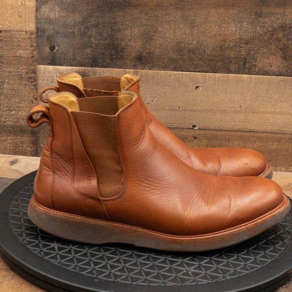 SAMUEL HUBBARD 24 SEVEN 2.0 MENS TAN LEATHER CHELSEA BOOTS PULL ON SIZE ...