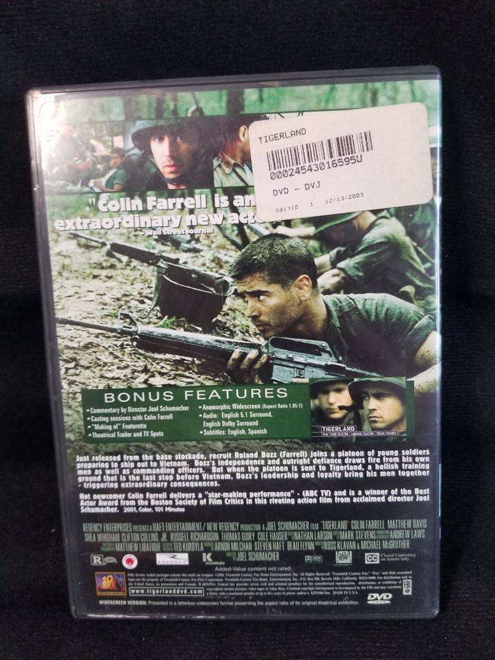 Tigerland DVD 2001 Colin Farrell, Clifton Collins Jr, Cole Hauser ...