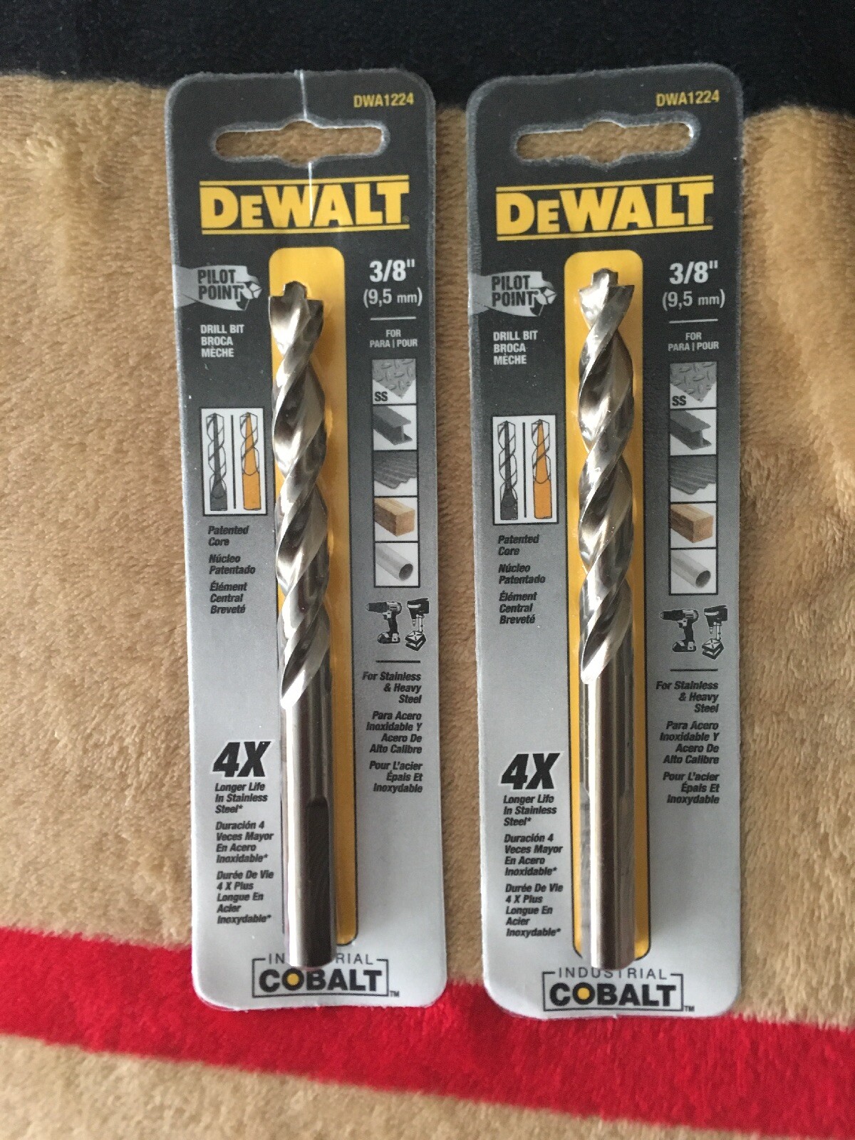 2x Dewalt Pilot Point Industrial Cobalt Drill Bit 3/8” DWA1224 | eBay