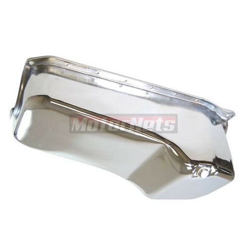 SBC Chrome Steel Chevy 86-up Oil Pan 283-400 V8 OEM Stock Street Hot ...