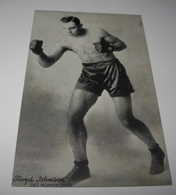 1925 Boxing Advertising Ephemera Exhibit Card Photo Postcard Floyd ...