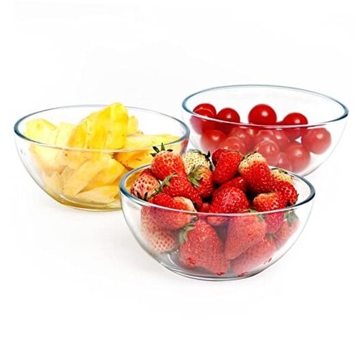 6 Inch Glass Bowls, Small Glass Bowl Set, Clear Tempered 6 inch, Set of ...