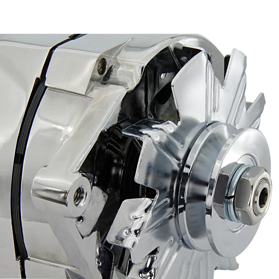 GM 1 Wire Alternator Chrome New Self Exciting High Output 105A One wire ...