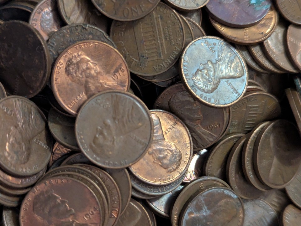 2500+ $25 FV Face Value Copper Memorial Cents Pennies 1959-1982 Bulk 18 ...