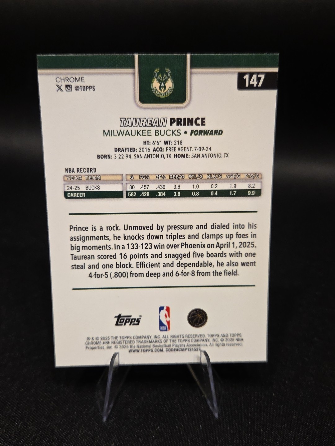 2025-26 Topps Chrome - Taurean Prince #147 Prism Refractor for sale ...